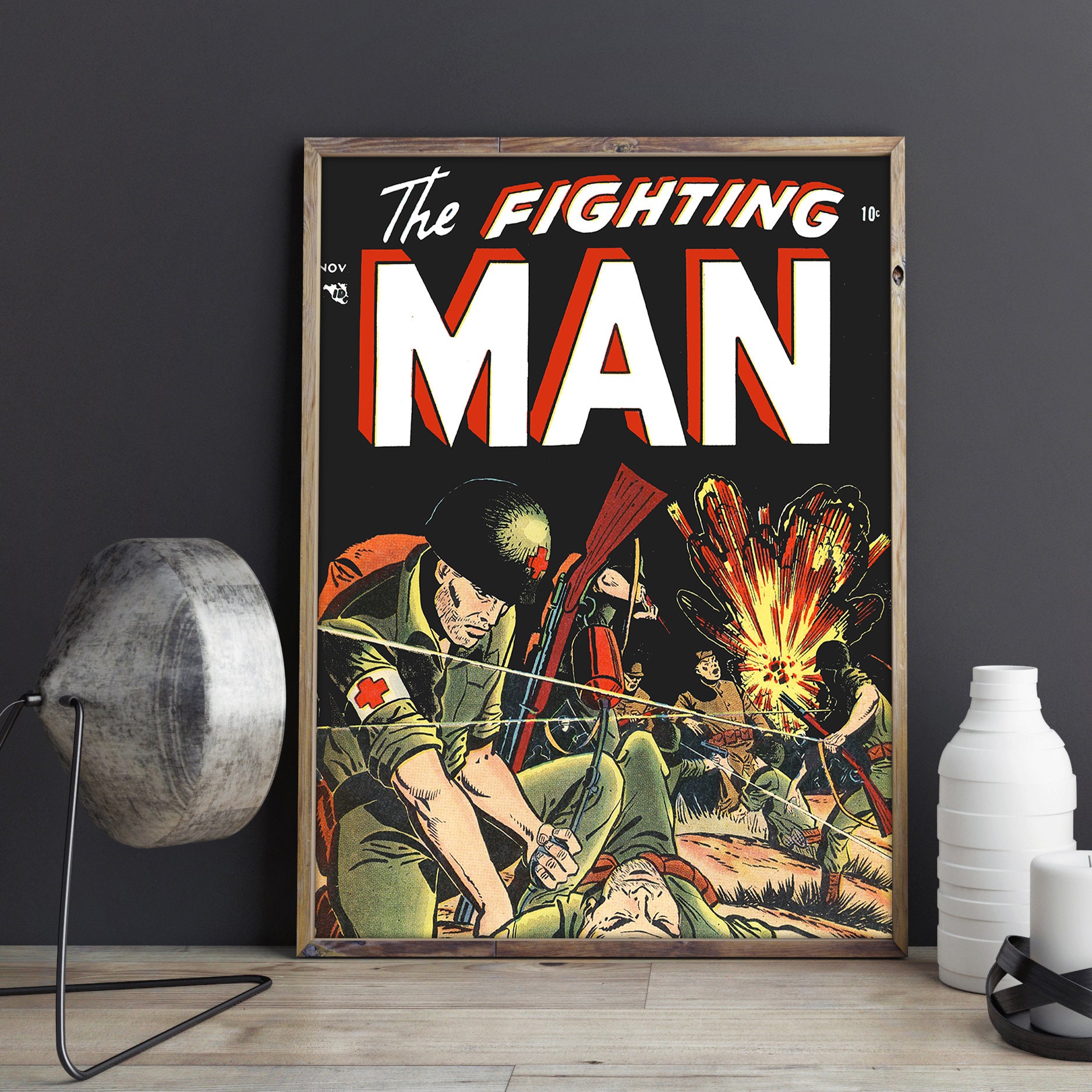 VINTAGE MILITARY POSTER - Army Medic Vintage Fightin' Man Poster or ...