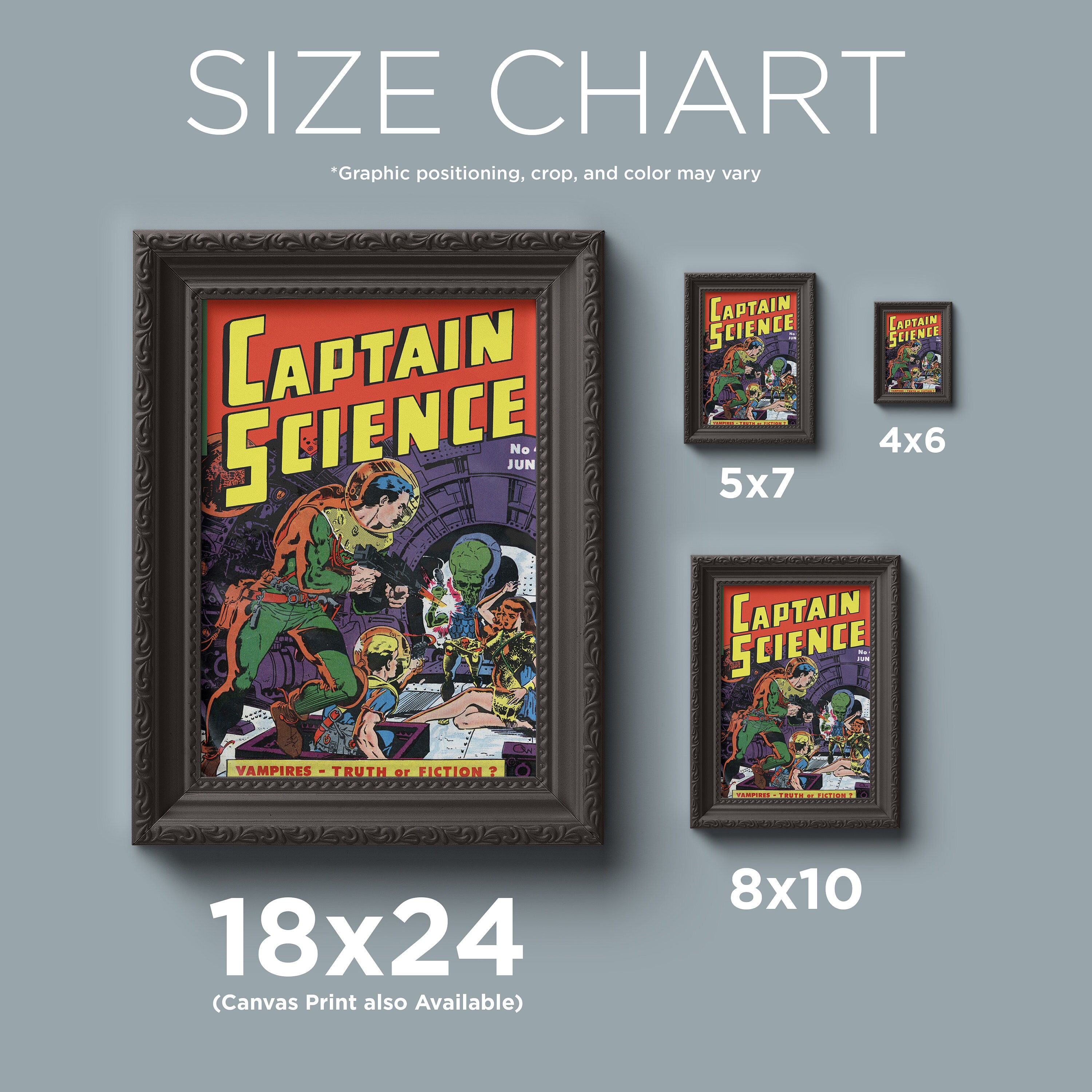 Vintage Sci-fi Poster Captain Science Superhero Outerspace | Etsy