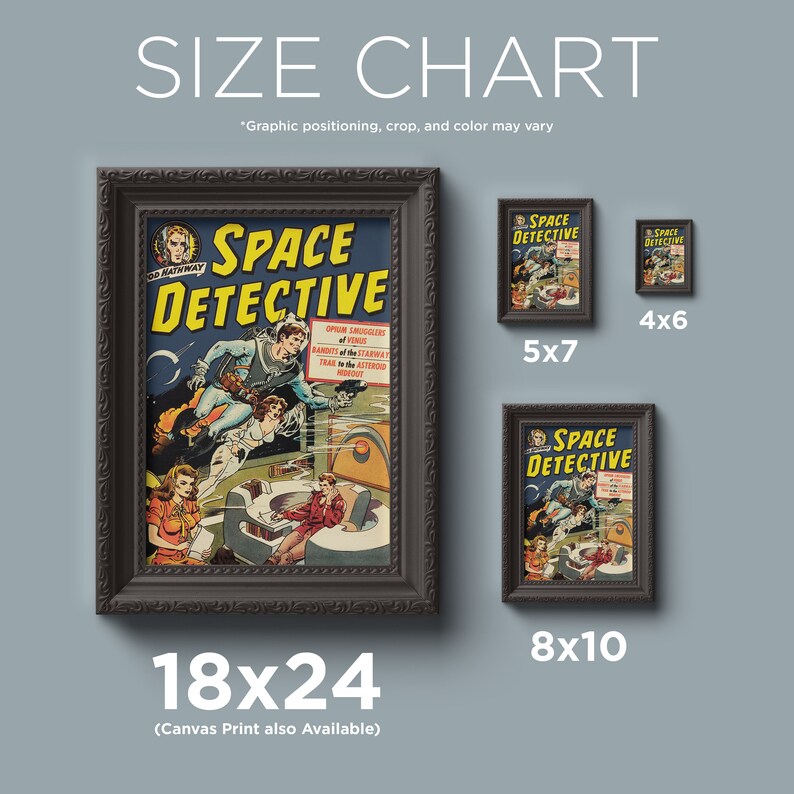 VINTAGE SCIENCE FICTION Art Print: Space Detective Vintage Scifi Outer ...