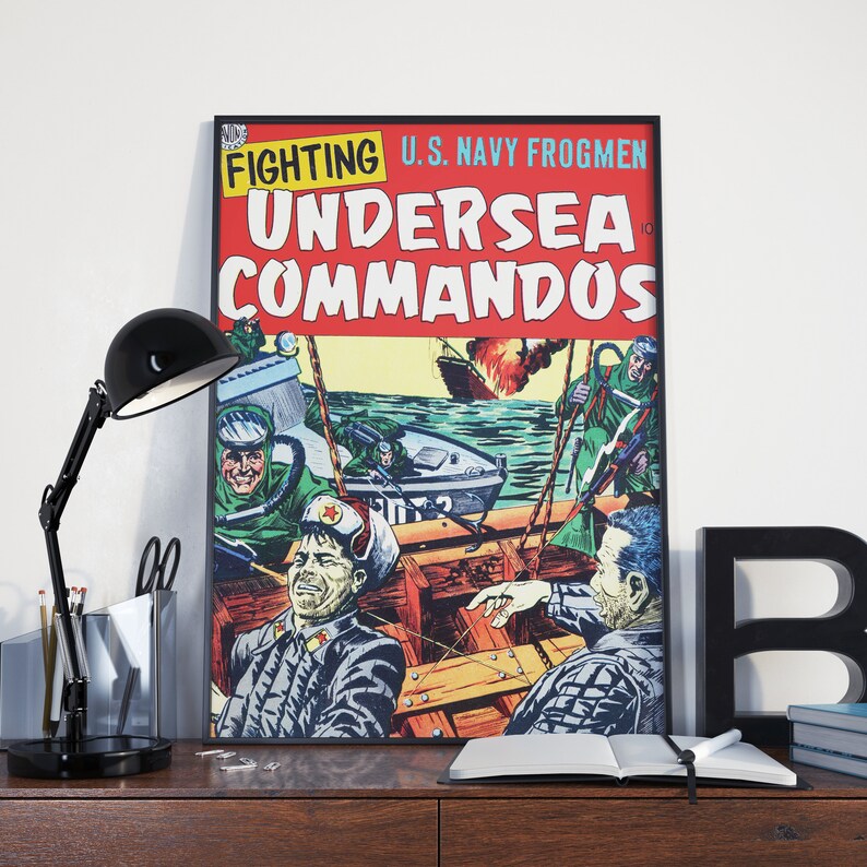 VINTAGE MILITARY POSTER: Navy Scuba Divers Undersea Commandos | Etsy
