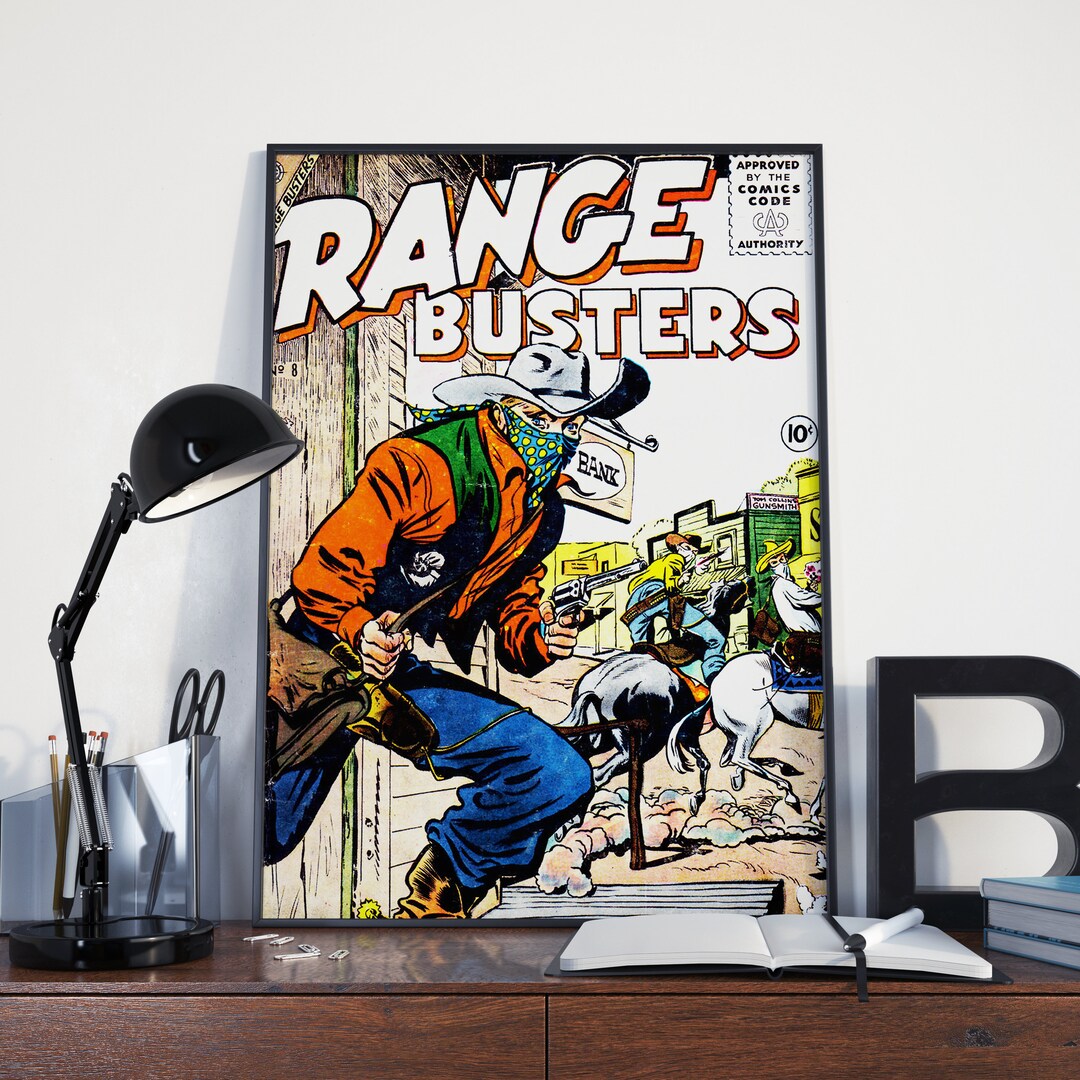 Vintage Western Poster - Rangebusters Outlaws of the West Cowboy Poster ...