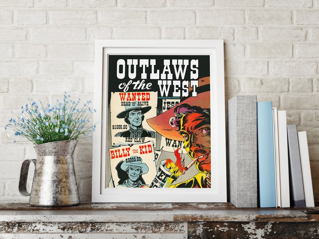 Vintage Western Poster - Outlaws of the West Wanted Poster, 18x24 ...