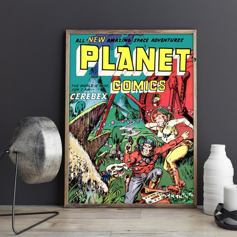 VINTAGE SCIENCE FICTION Planet Comics Sci-fi Print: Planet Comics ...