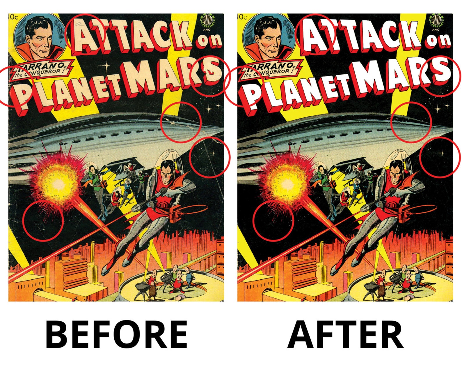 Attack on Mars Vintage Sci-fi Poster Aliens Retro Pop Art - Etsy