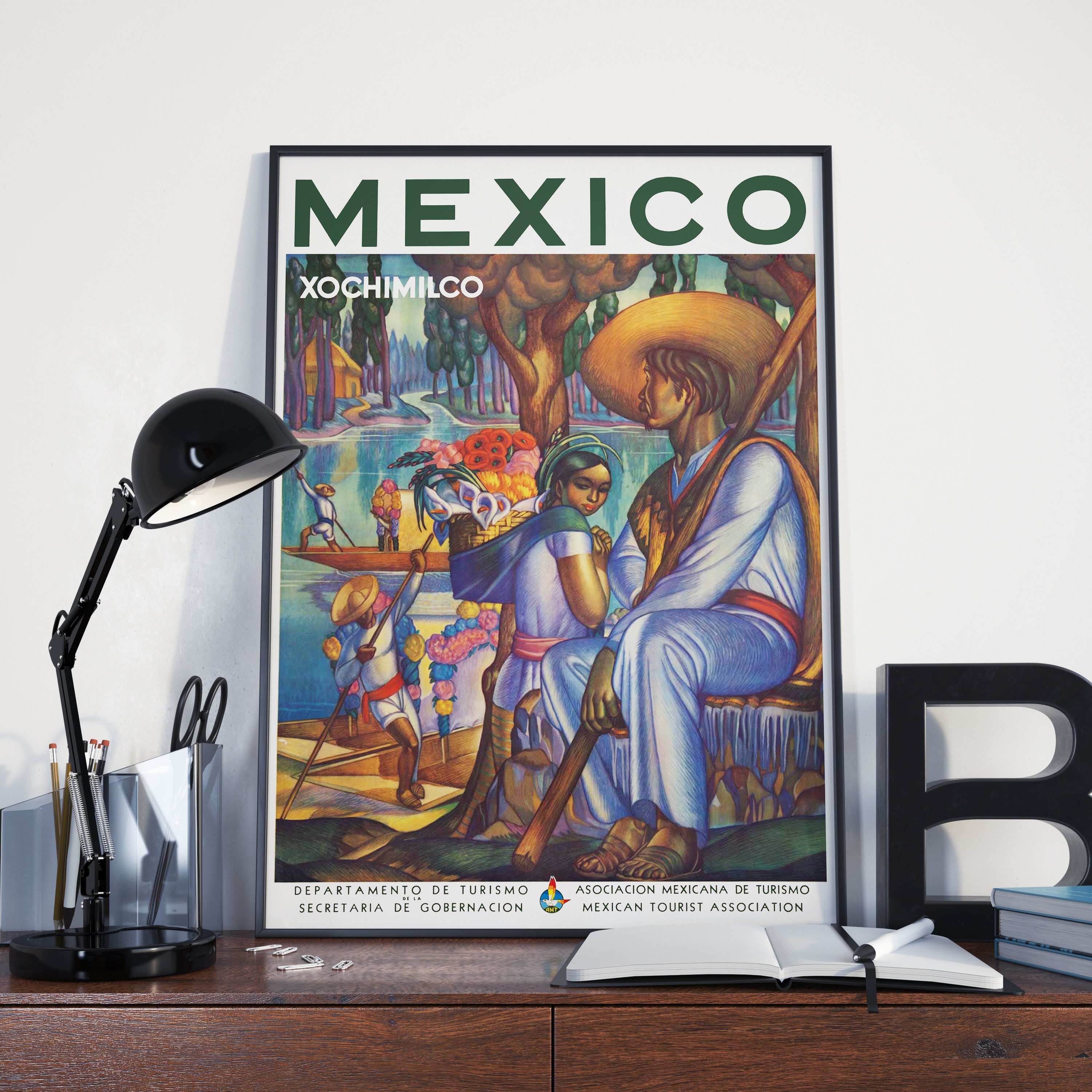 VINTAGE MEXICO TRAVEL Poster, Mexico Mexican Travel Art Poster or ...