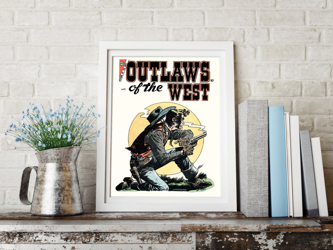 Vintage Western Poster Outlaws of the West Poster or Canvas - Etsy
