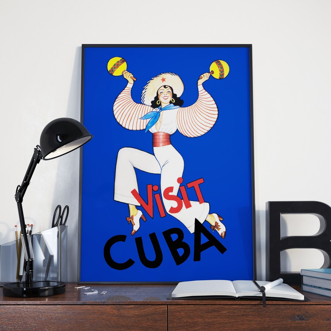 Vintage Cuba Travel Poster - 70's Bright Colors, Havana Cuba Travel ...