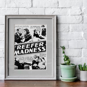 VINTAGE REEFER MADNESS Poster Cannabis Marijuana Weed Prohibition ...