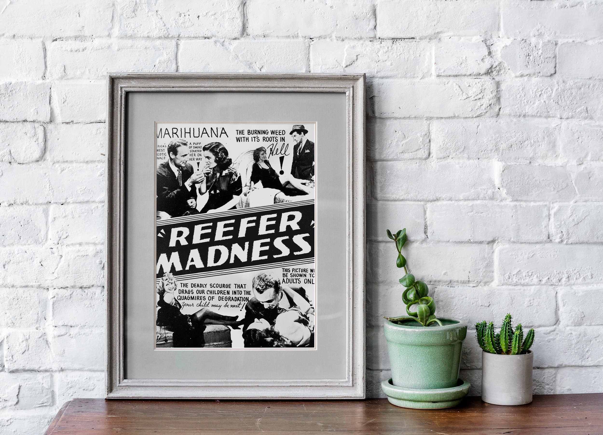 VINTAGE REEFER MADNESS Poster Cannabis Marijuana Weed Prohibition ...