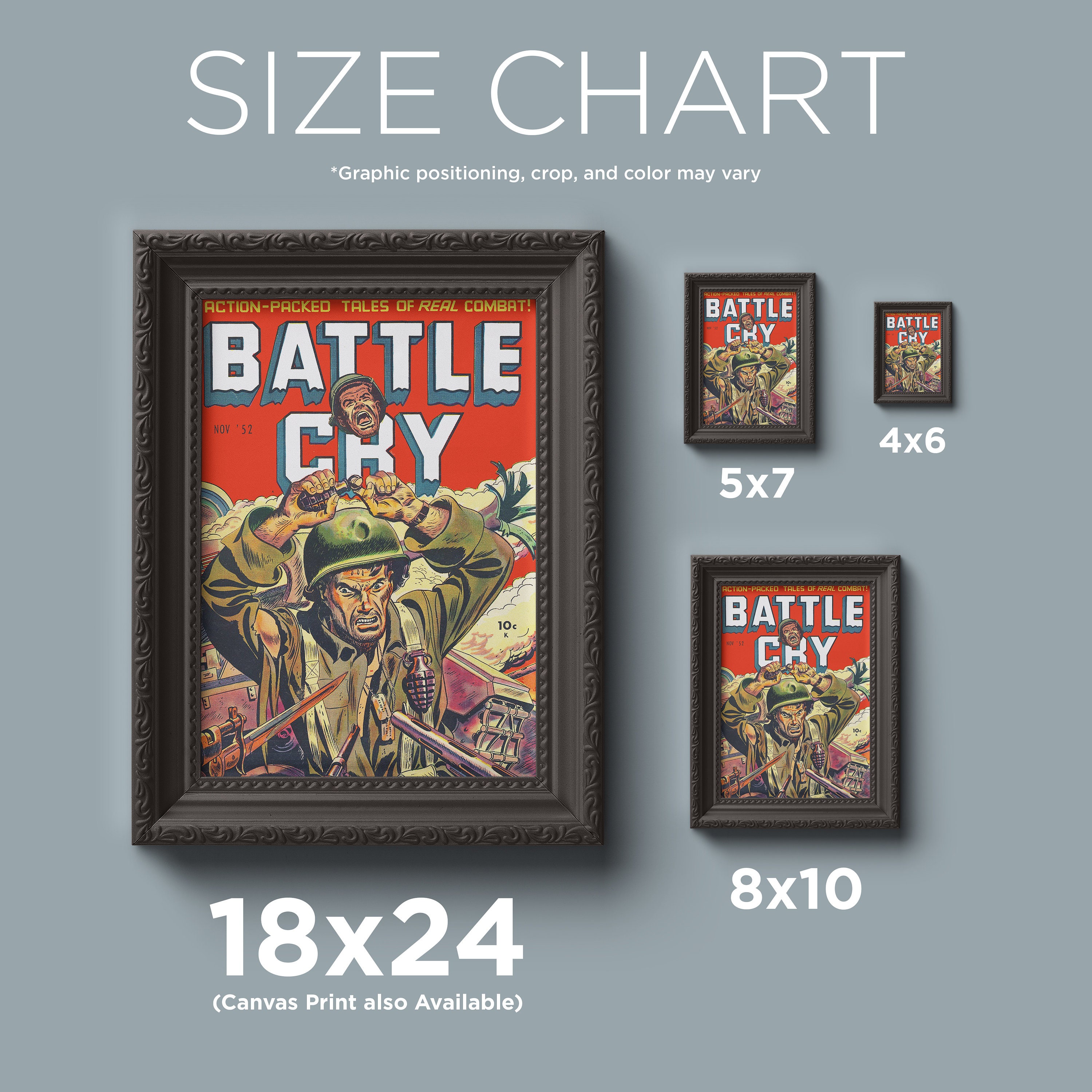 VINTAGE MILITARY POSTER - Battle Cry Vintage Army WW2 Comic Poster or ...