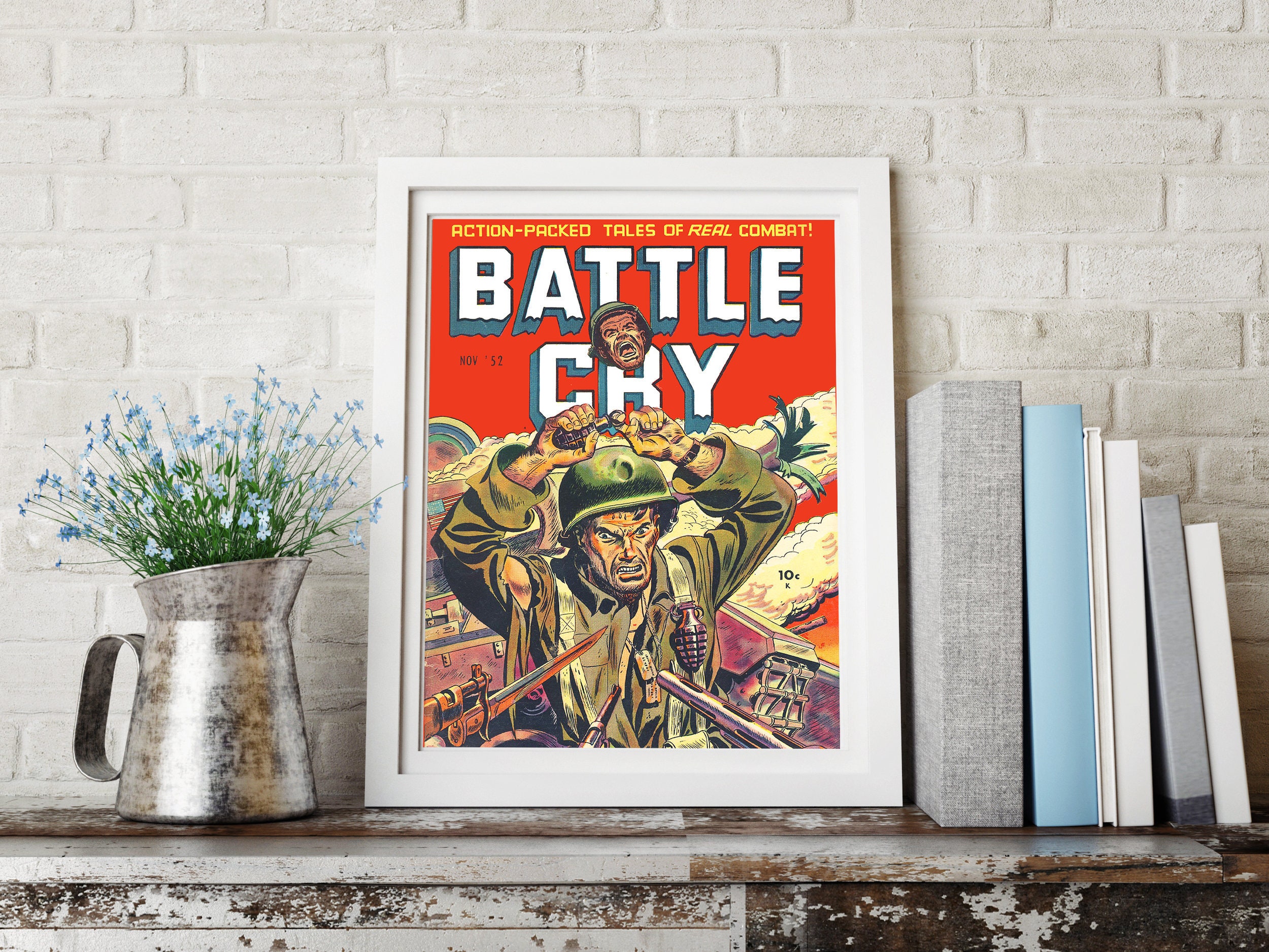 VINTAGE MILITARY POSTER Battle Cry Vintage Army WW2 Comic | Etsy