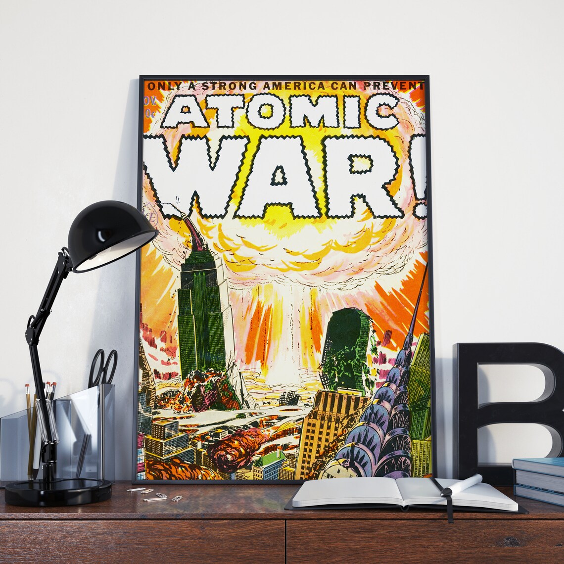 Vintage Atomic War Poster – New York City, Sci-fi Comic Art - Etsy