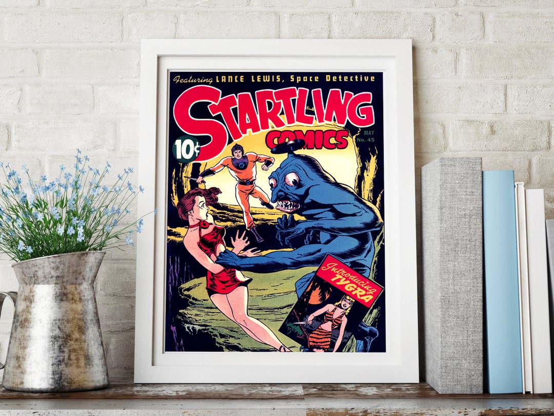 VINTAGE SCIENCE FICTION Poster: Sci-fi Wall Art, Startling Comics - Etsy