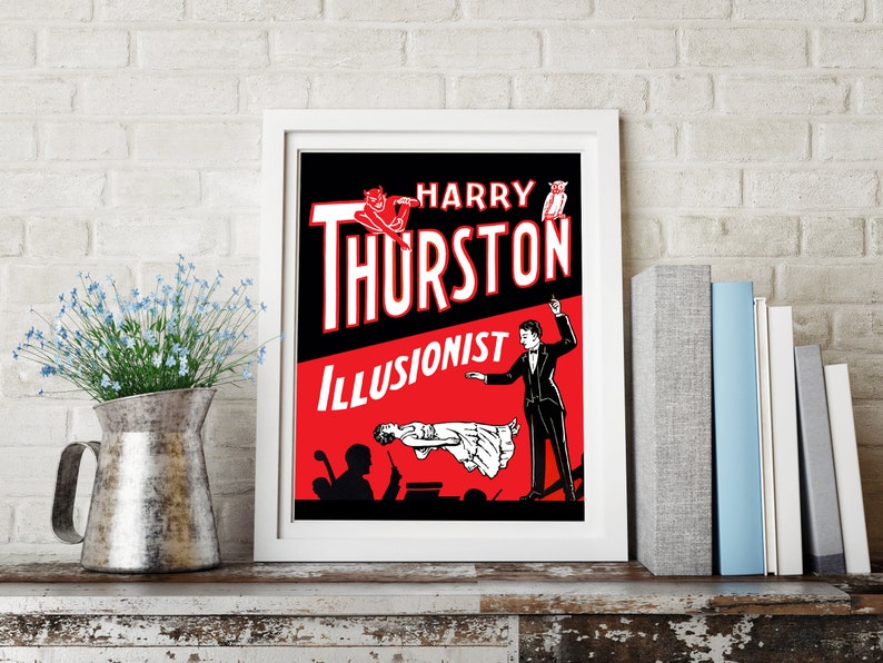 Vintage Magic Poster Magician Ad Harry the Illusionist - Etsy