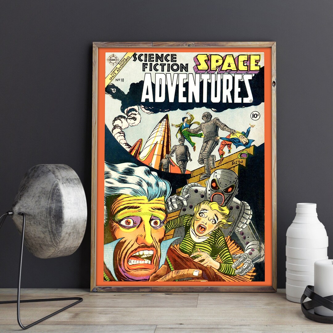 Vintage Space Poster - Science Fiction Space Adventures Poster or ...