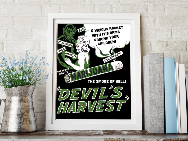 VINTAGE MARIJUANA POSTER Devils Harvest Weed Prohibition - Etsy VINTAGE MARIJUANA POSTER Devils Harvest Weed Prohibition - Etsy