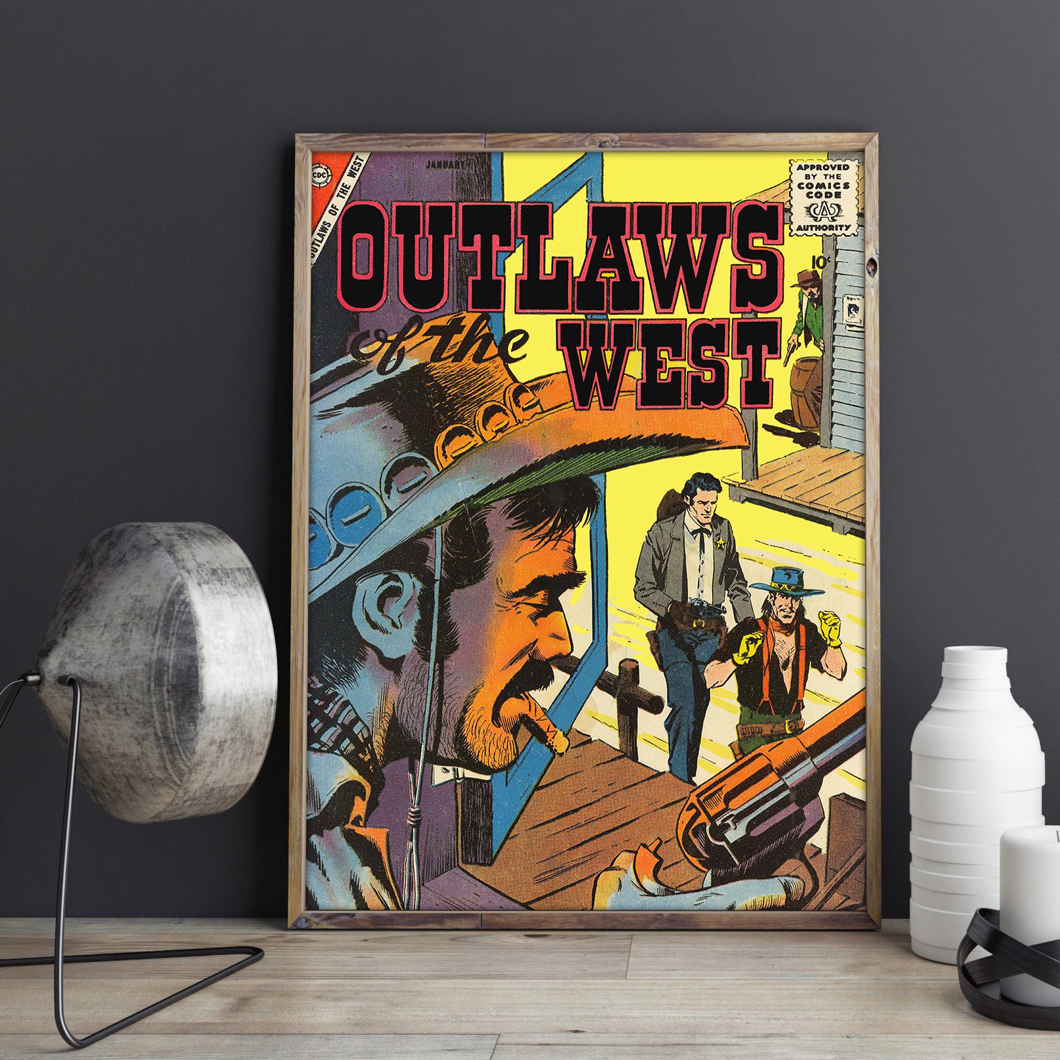 Vintage Western Poster Outlaws of the West Vintage Wild West | Etsy
