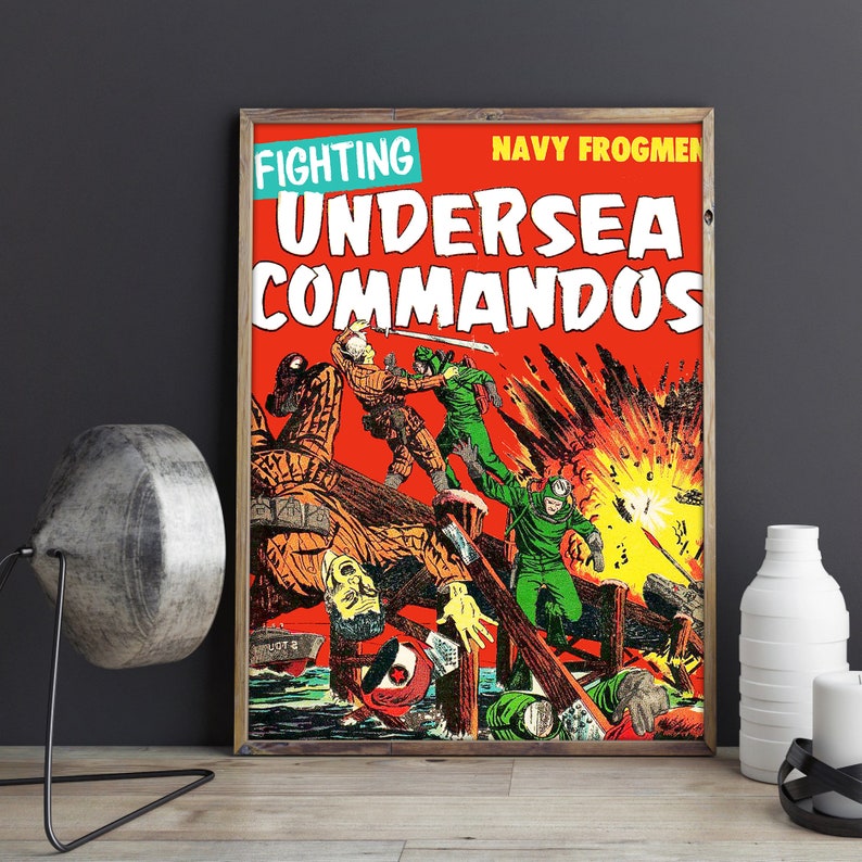 VINTAGE MILITARY POSTER: Navy Scuba Divers Undersea Commandos | Etsy