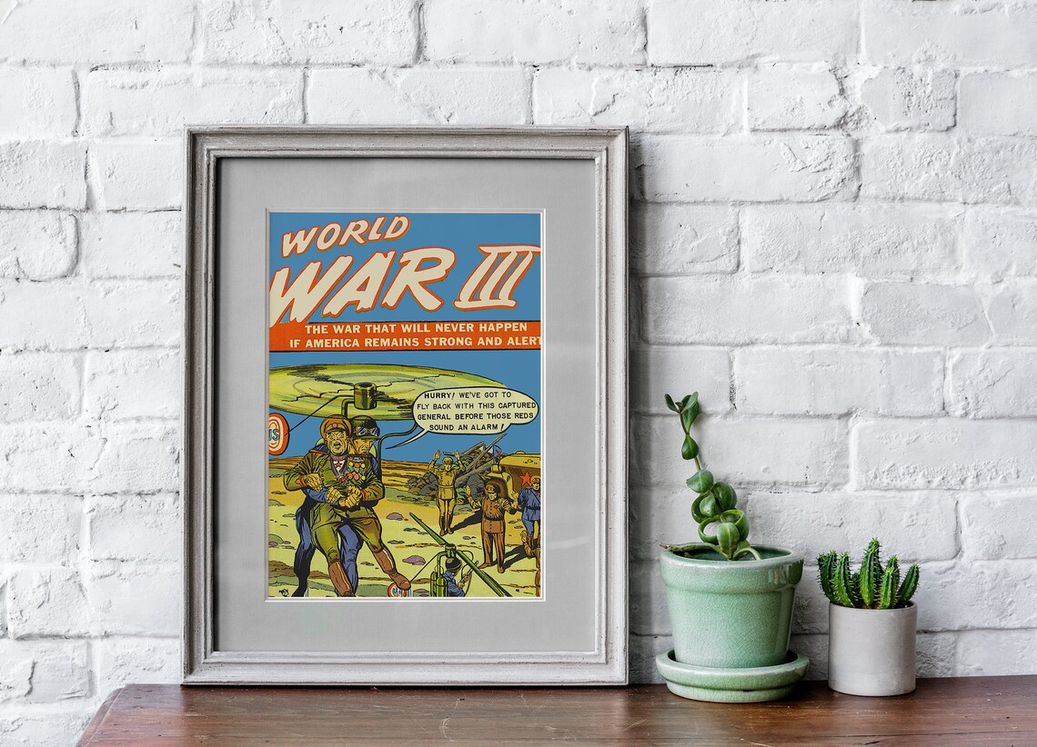 Vintage World War III Comic Poster, Military Propaganda Print - Etsy