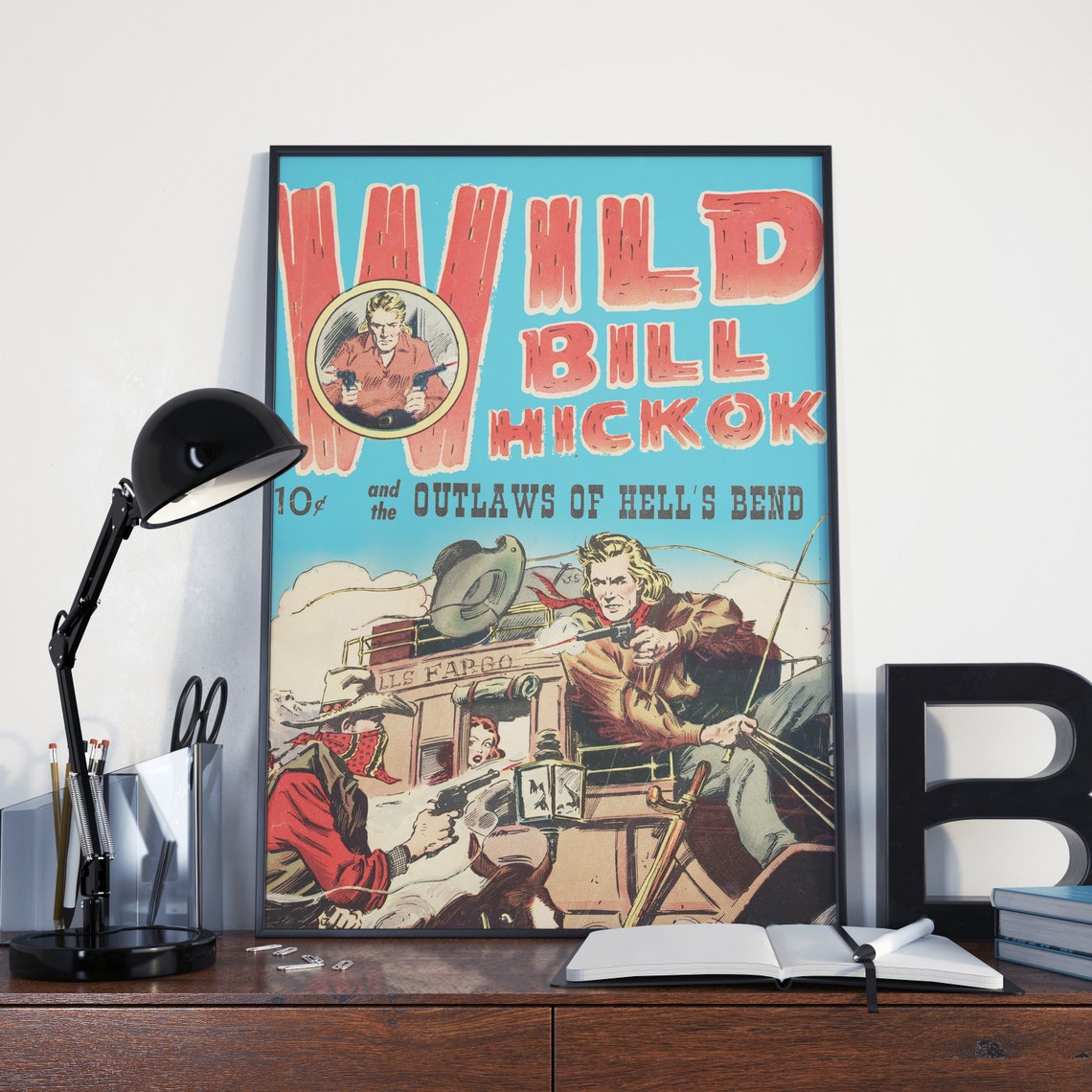 Vintage Western Poster - Wild West Bill Hickok Cowboy Poster, Western ...
