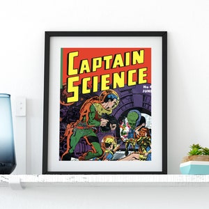 Captain Science Vintage Sci-fi Poster – Restored Superhero Art - Etsy