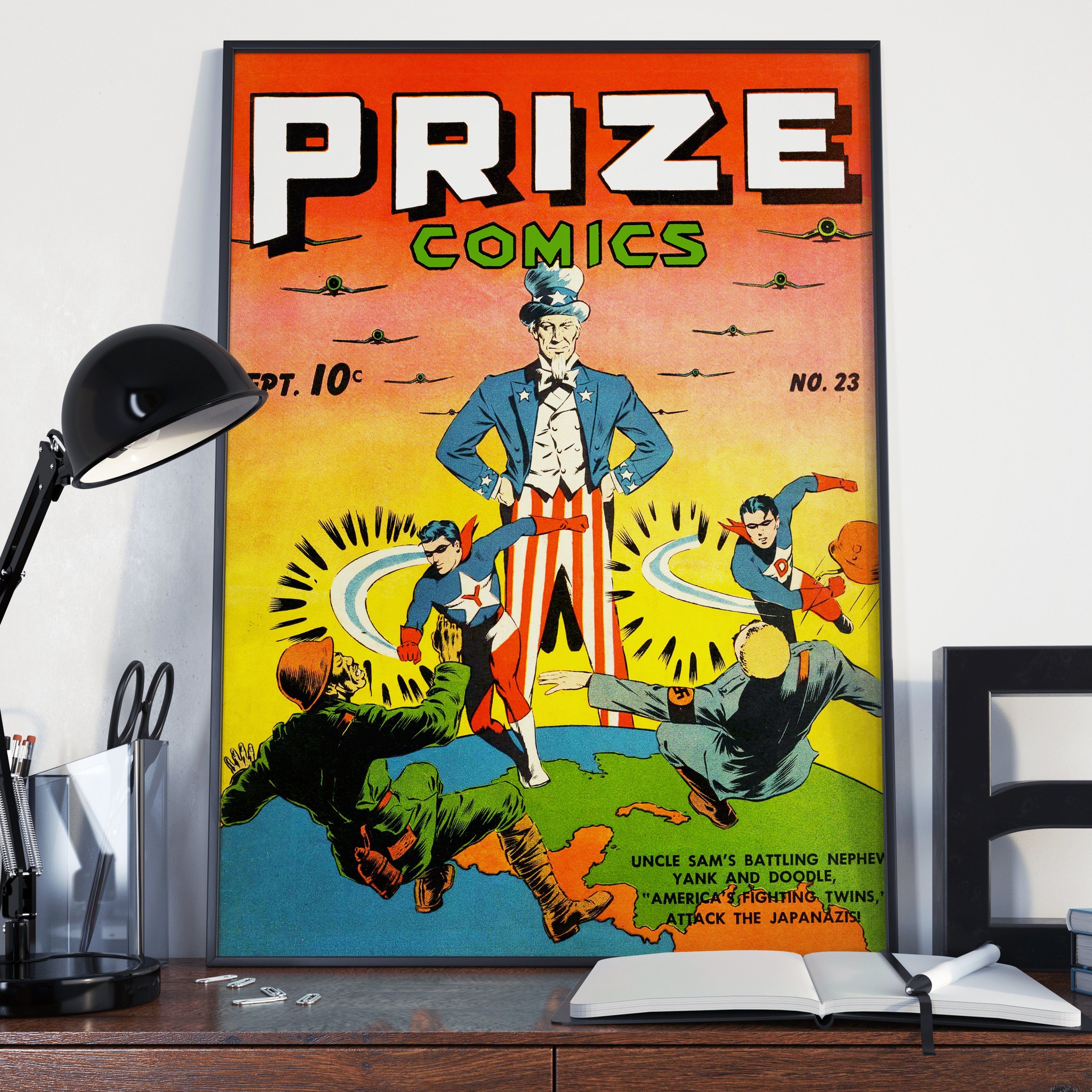 WW2 Propaganda Poster Uncle Sam Fighting the Axis High | Etsy