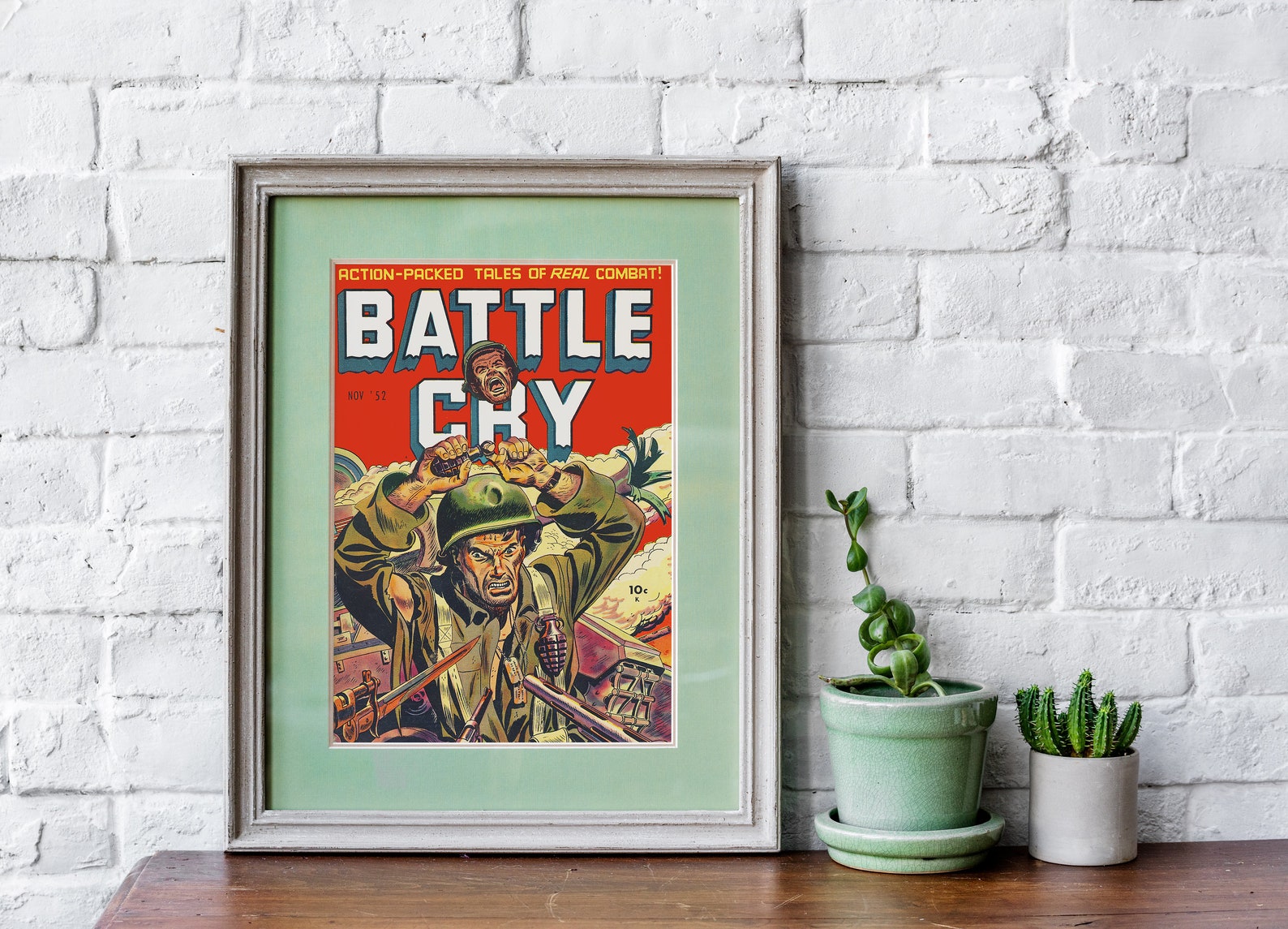 VINTAGE MILITARY POSTER - Battle Cry Vintage Army WW2 Comic Poster or ...