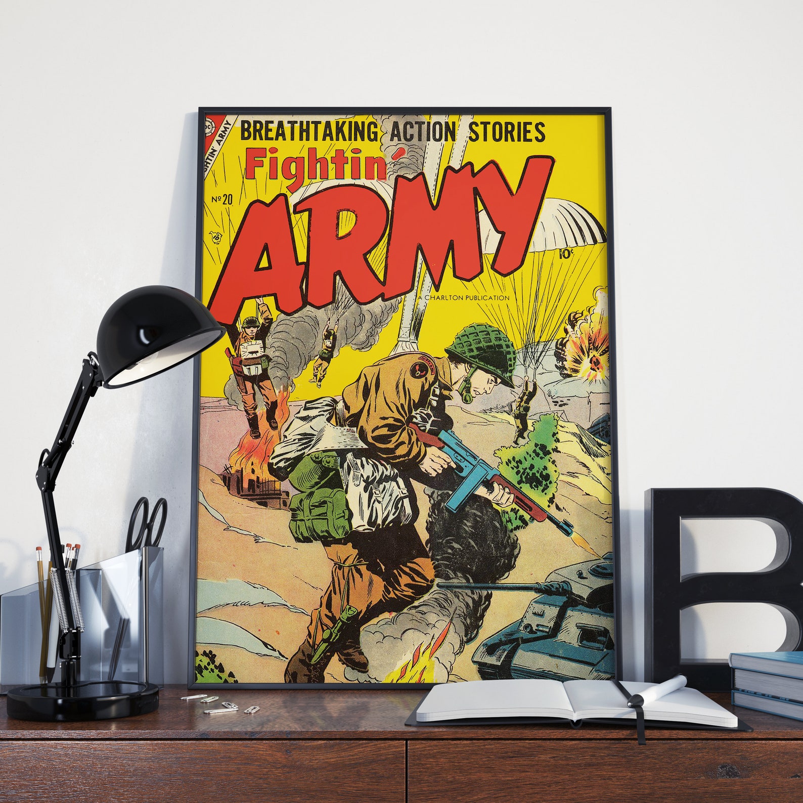 VINTAGE MILITARY POSTER -fightin Army Vintage World War 2 Army Military ...