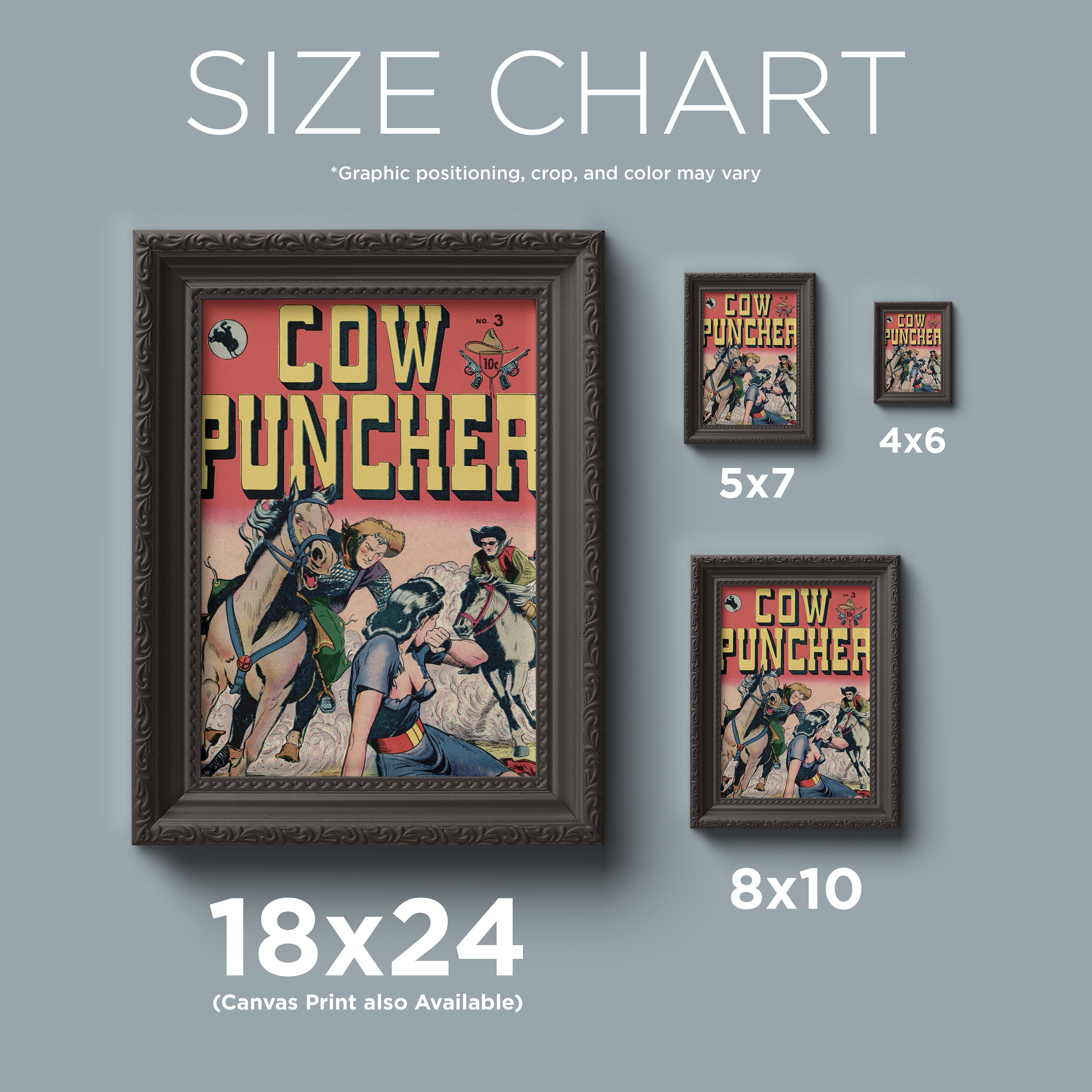 Vintage Western Poster Cow Puncher Cowboys Saving a Pin-up | Etsy