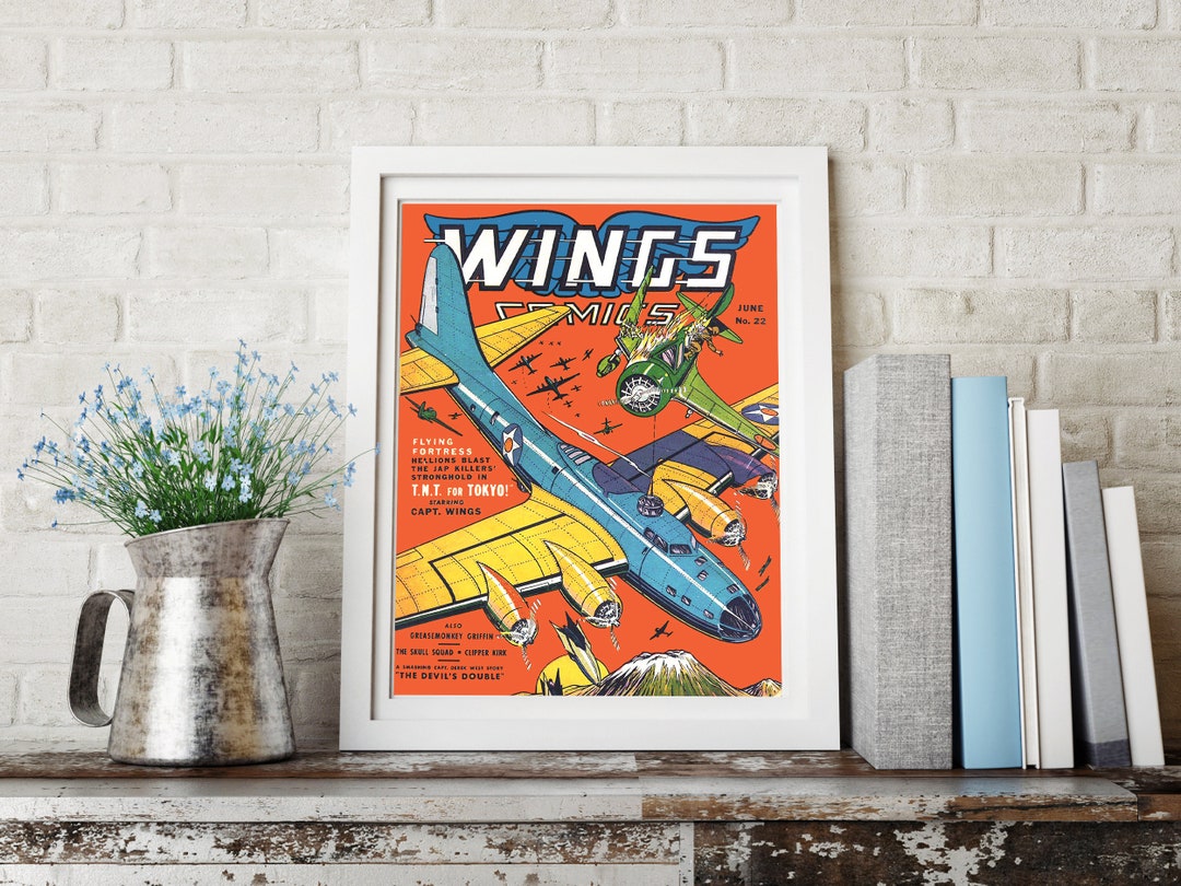 VINTAGE WORLD WAR Comic Poster: Wings Vintage Poster or Canvas Print - Etsy