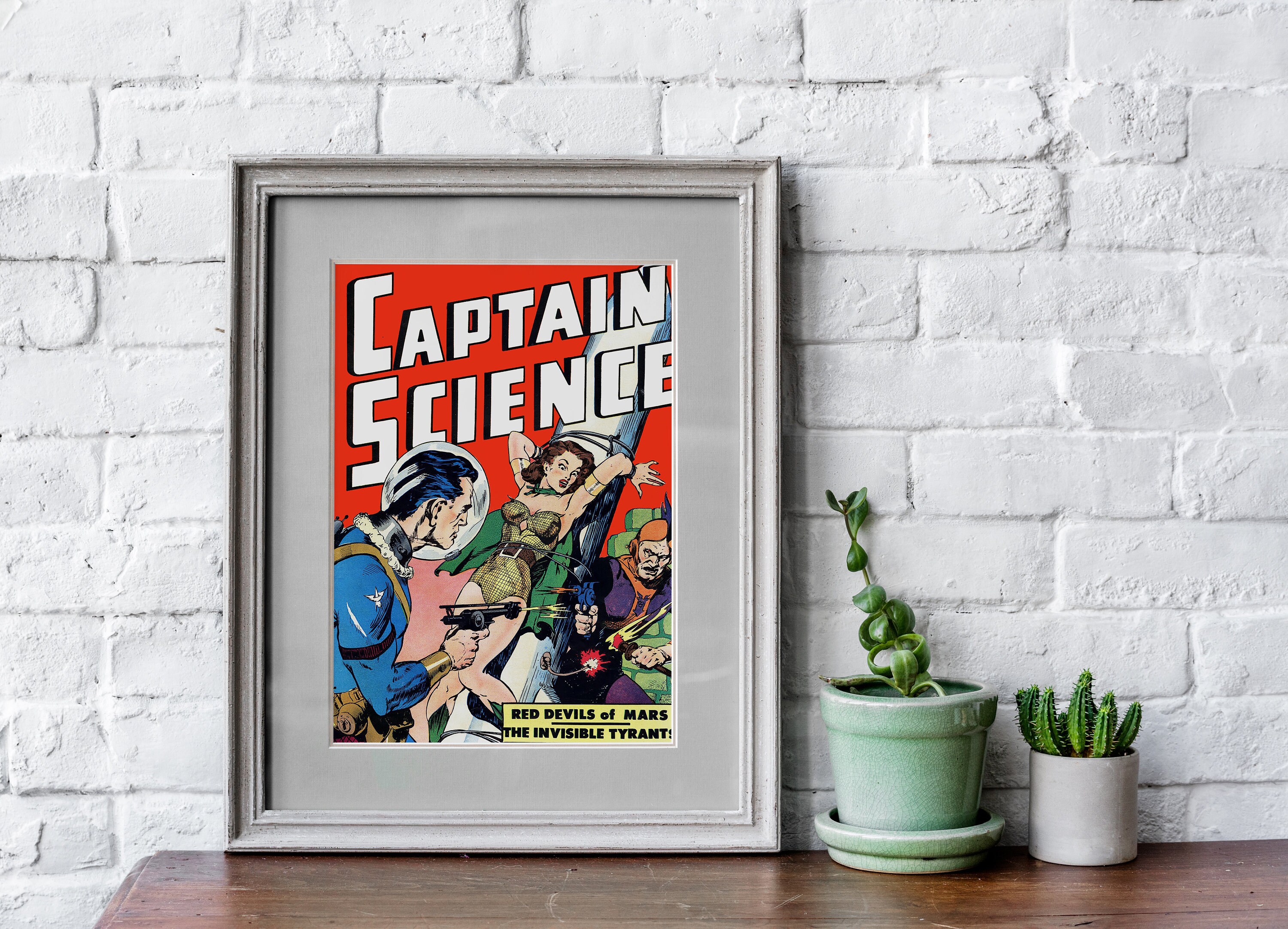 VINTAGE SCIENCE FICTION Poster Captain Science Retro Scifi / | Etsy