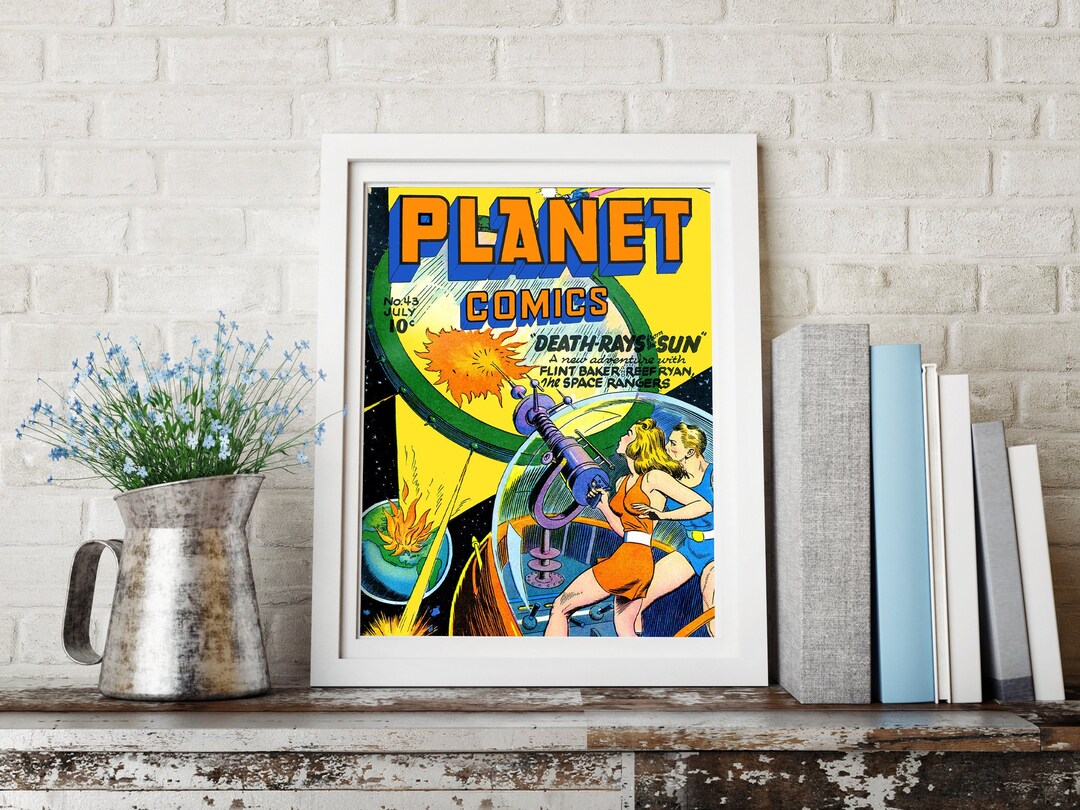 VINTAGE SCIENCE FICTION Art Print: Planet Comics Vintage Scifi Poster ...