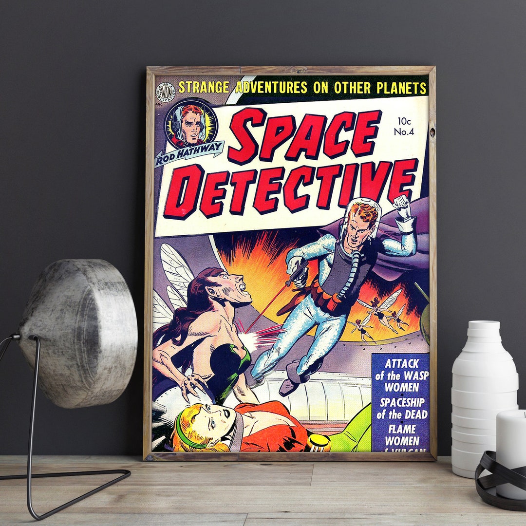 Vintage Sci-fi Poster Space Detective Poster Print - Quality ...