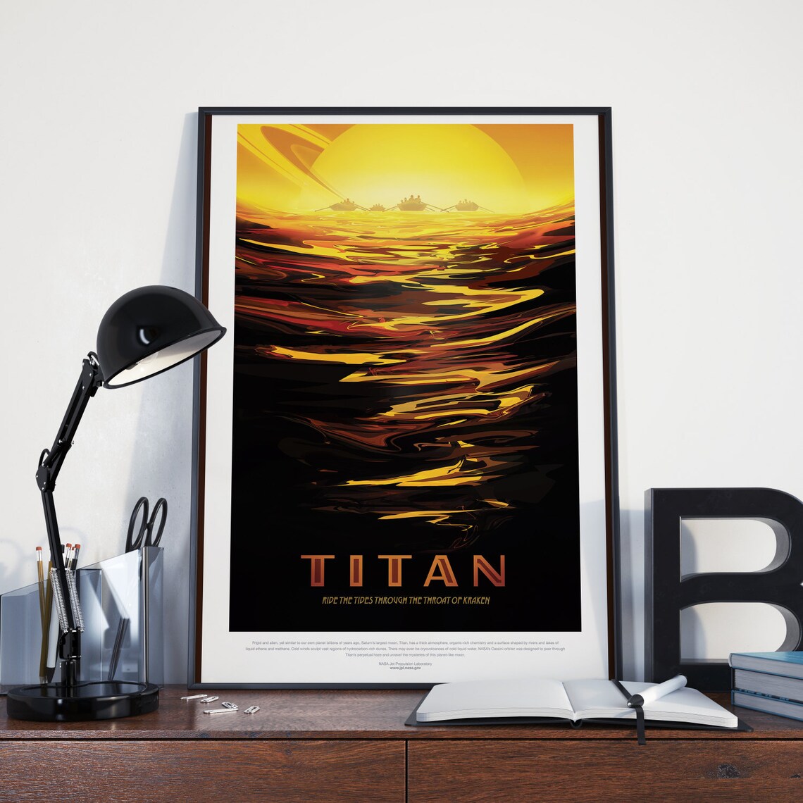 SPACE EXPLORATION POSTER - Titan Moon: Nasa Art Print, Space ...
