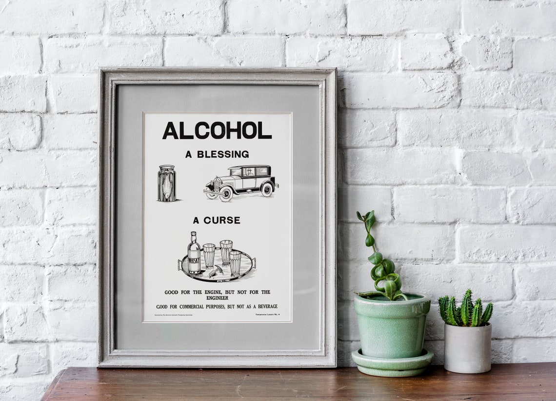 VINTAGE BAR DECOR, Bar Art Liquor Poster Prohibition Poster, Poster or ...