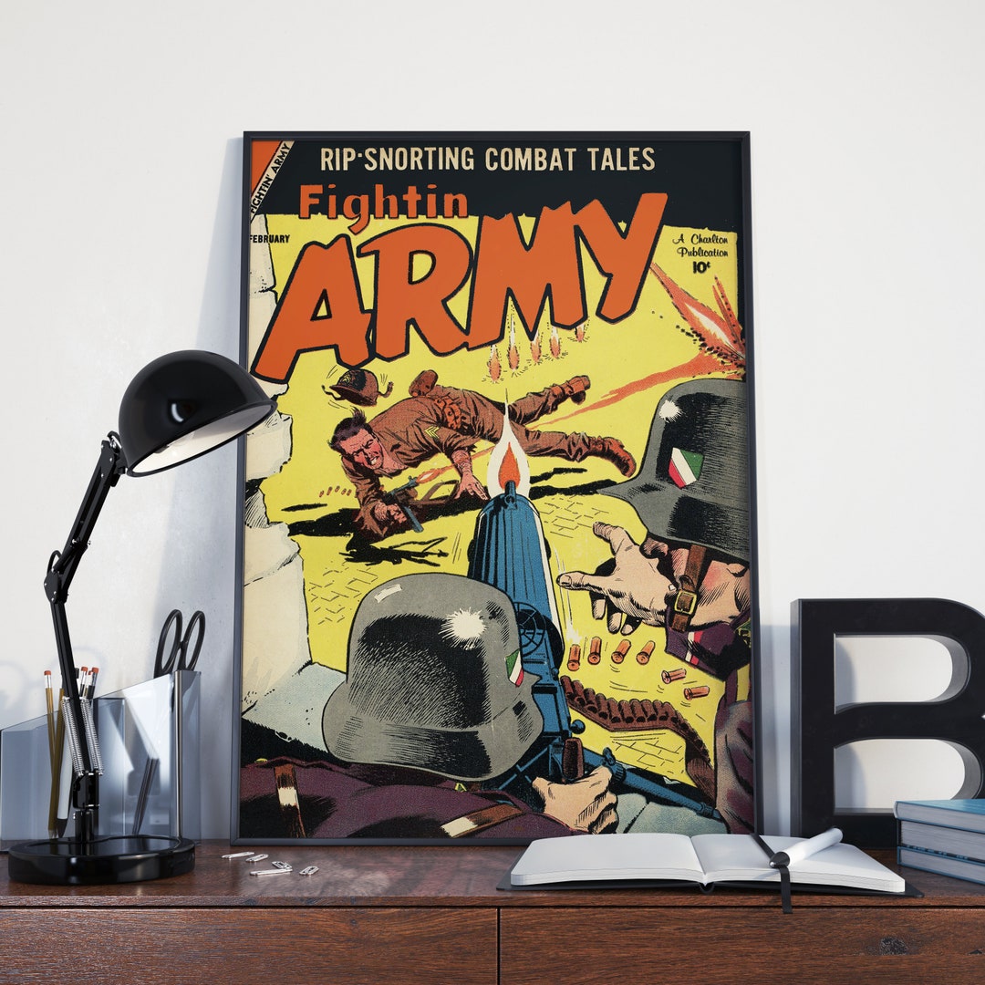 VINTAGE MILITARY POSTER - Fightin Army Vintage World War 2 Africa ...