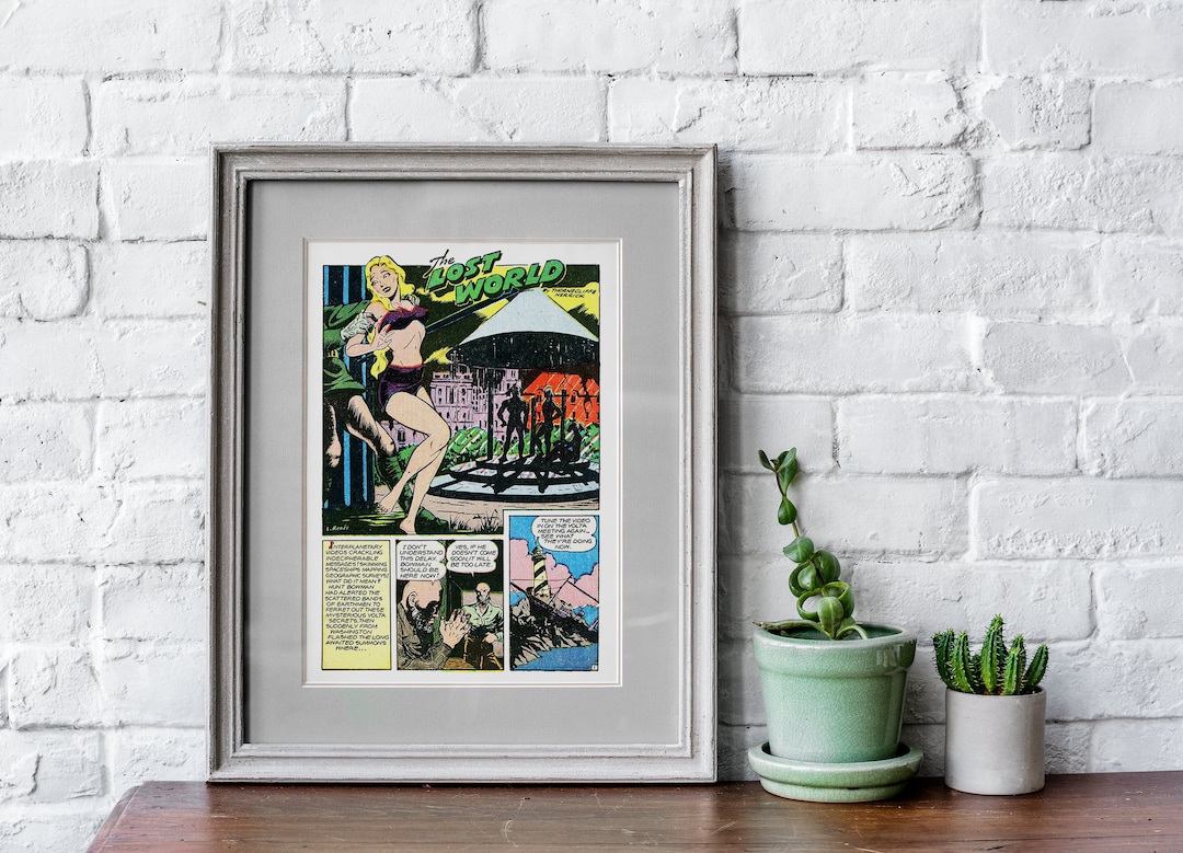 VINTAGE SCIFI POSTER - Comic Book Panel Outer Space Science Fiction Art ...