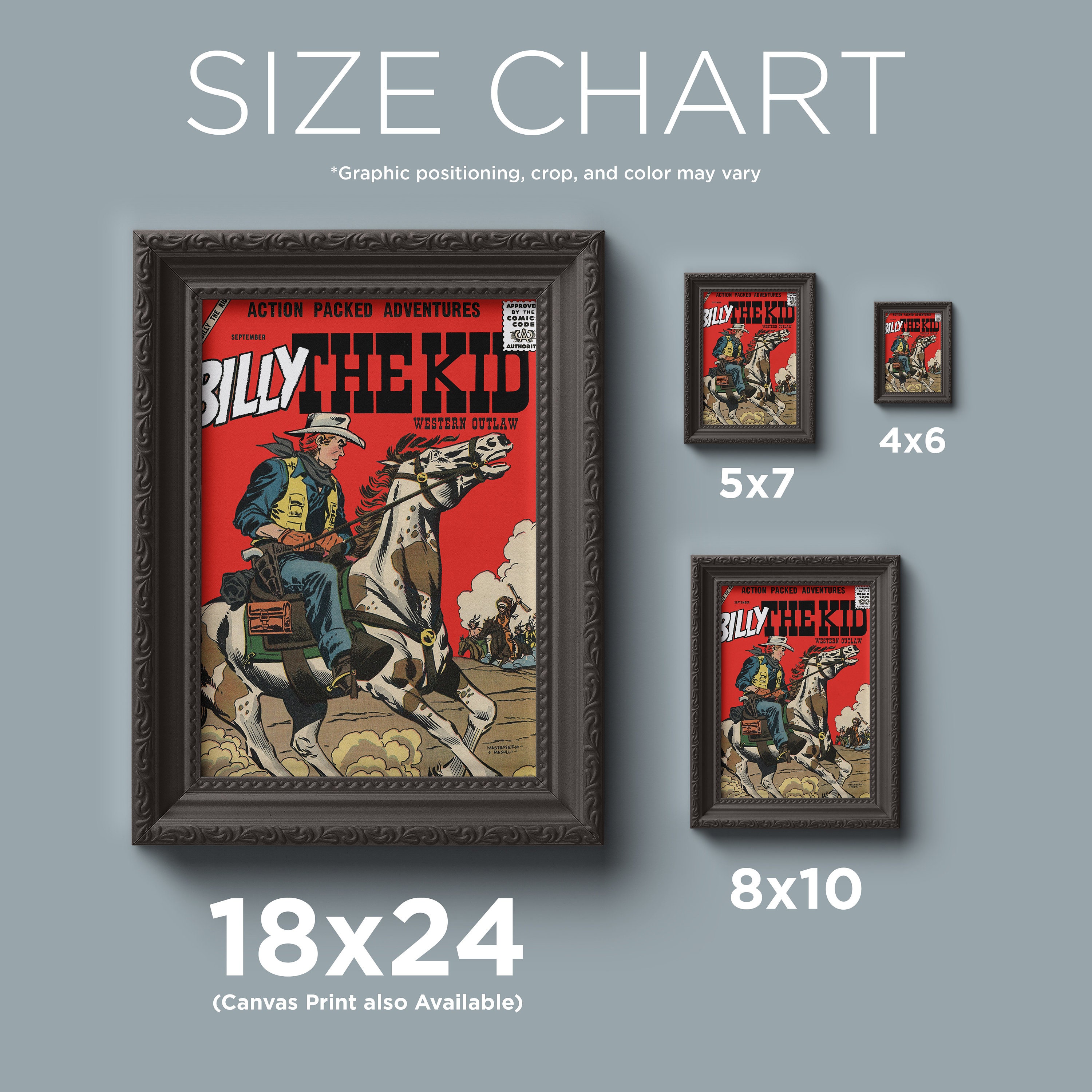 VINTAGE WESTERN POSTER Billy the Kid Art Print Quality - Etsy
