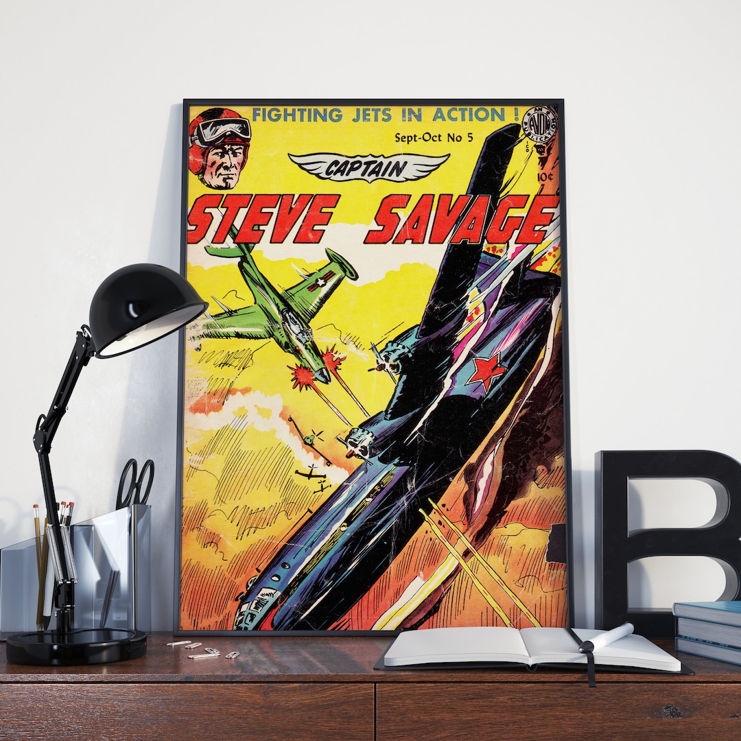 Vintage Captain Steve Savage Comic Book Cover Art Print - Etsy