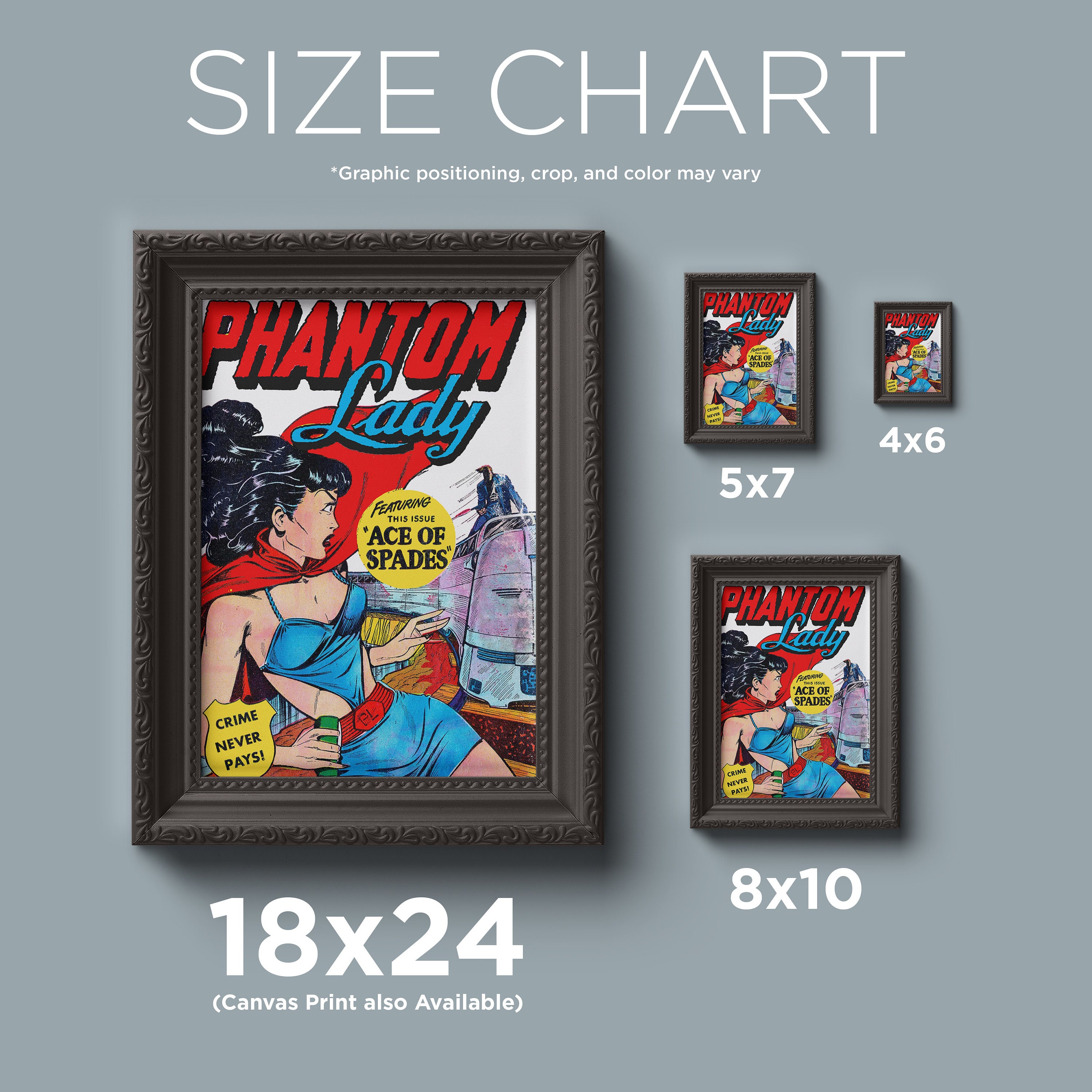 VINTAGE SUPERHERO POSTER Art Print: Phantom Lady Female - Etsy