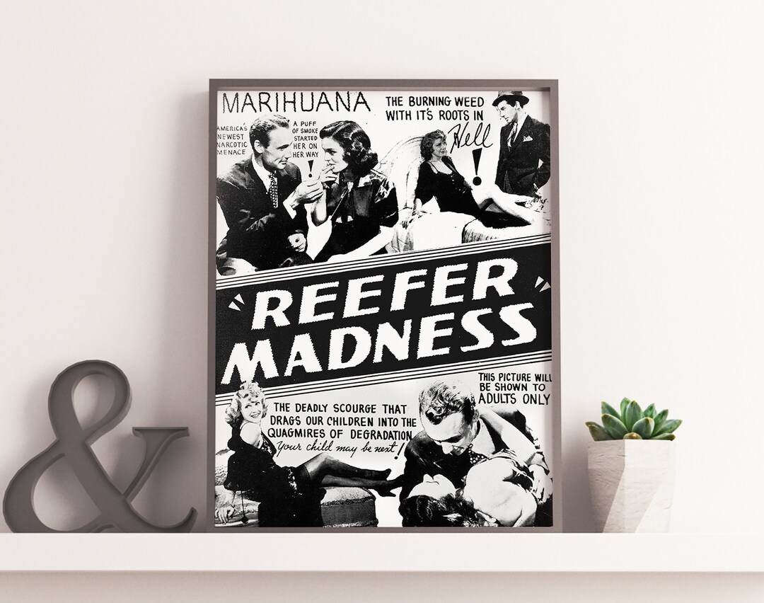 VINTAGE REEFER MADNESS Poster Cannabis Marijuana Weed Prohibition ...