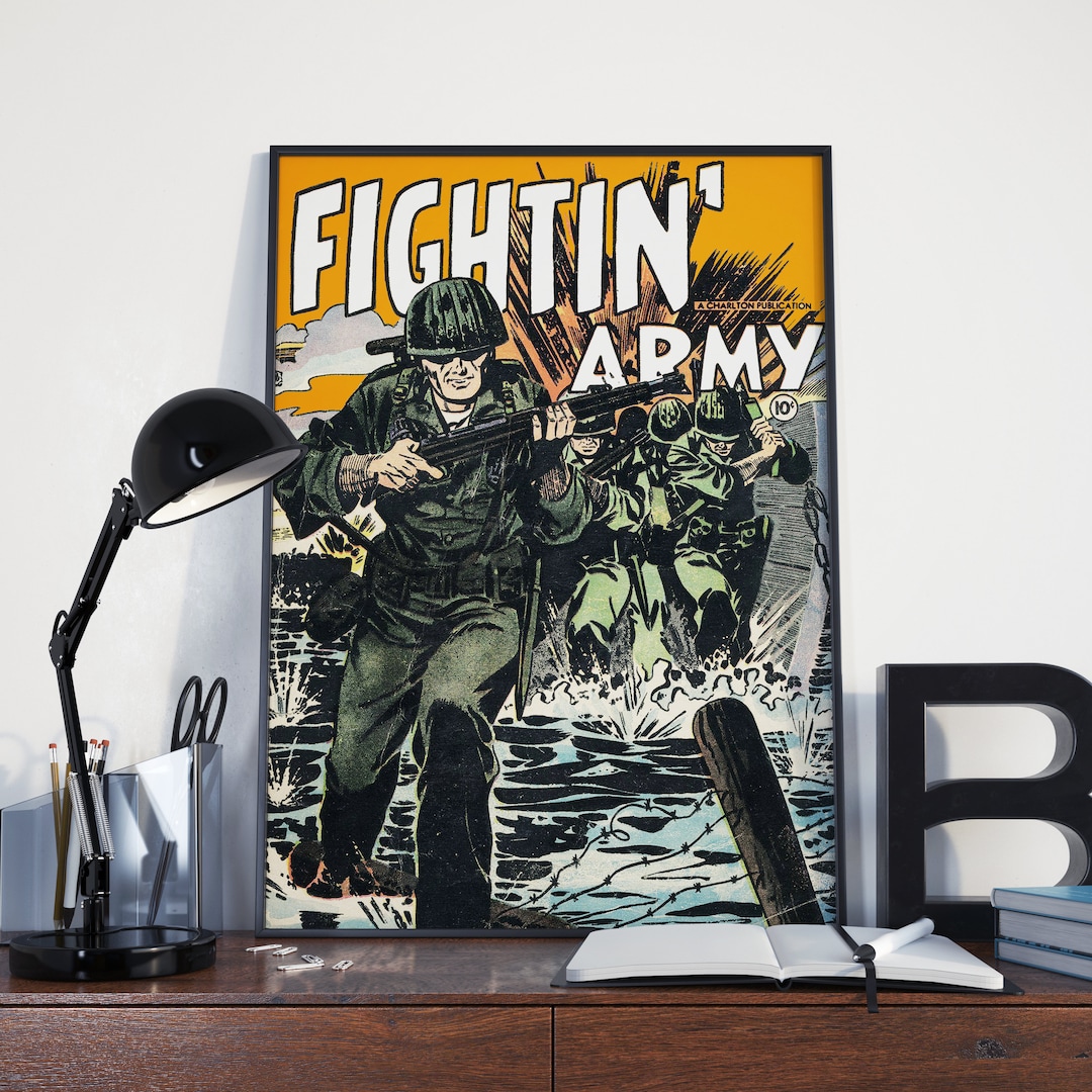 VINTAGE WW2 POSTER - Fightin' Army D-day Invasion Vintage World War 2 ...