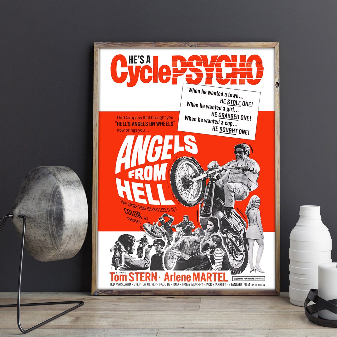 VINTAGE MOTORCYCLE POSTER - Cycle Psychos Motorcycle Movie Poster ...