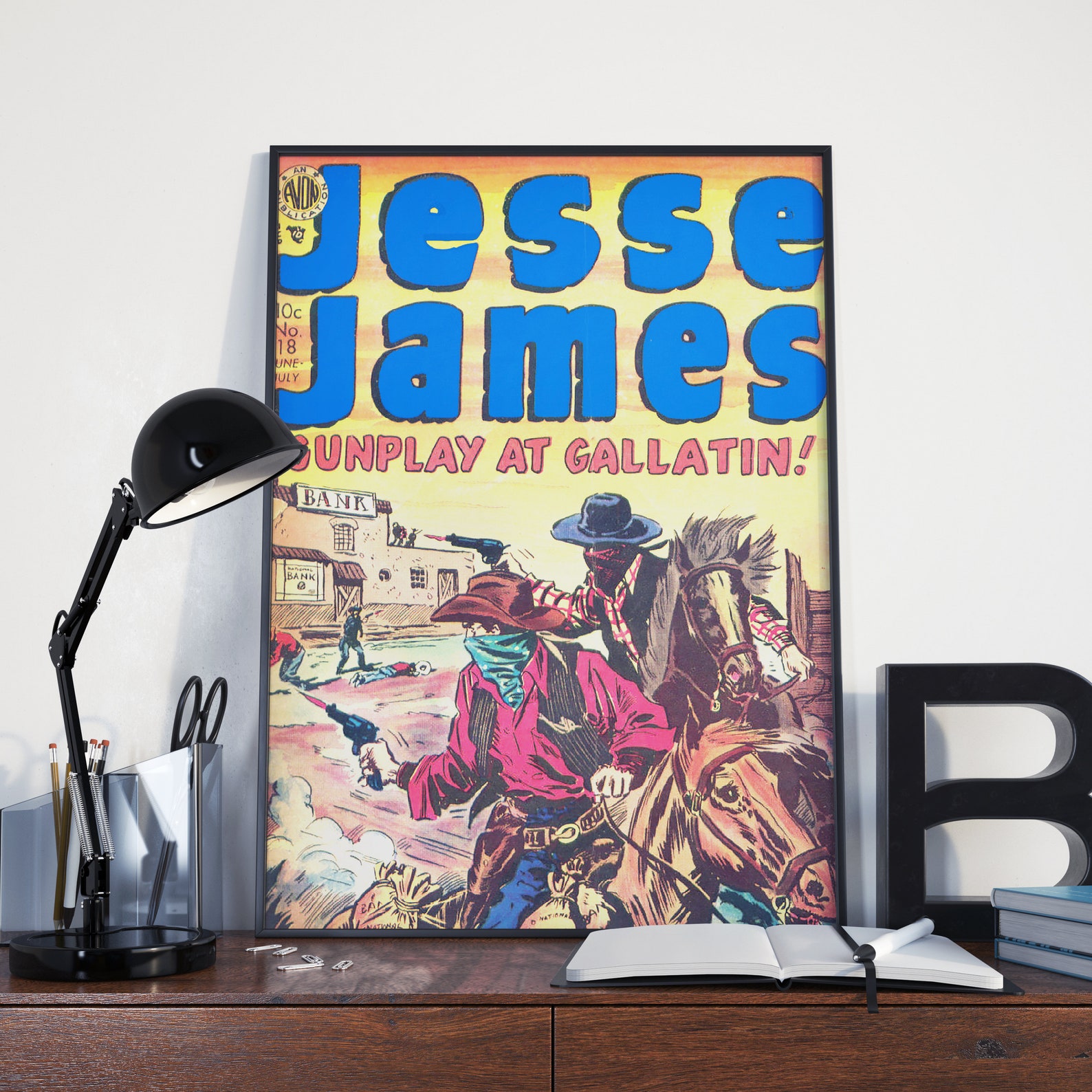 VINTAGE WESTERN POSTER Jesse James Vintage Cowboy Poster - Gunplay at ...