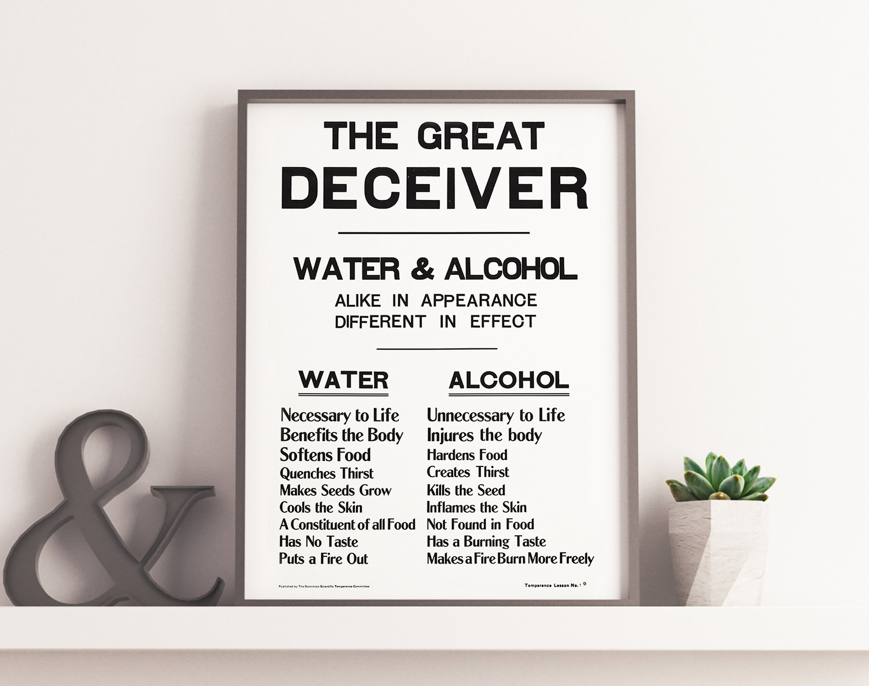 Vintage Bar Poster ALCOHOL PROHIBITION POSTER Whisky Beer, Bar Art ...