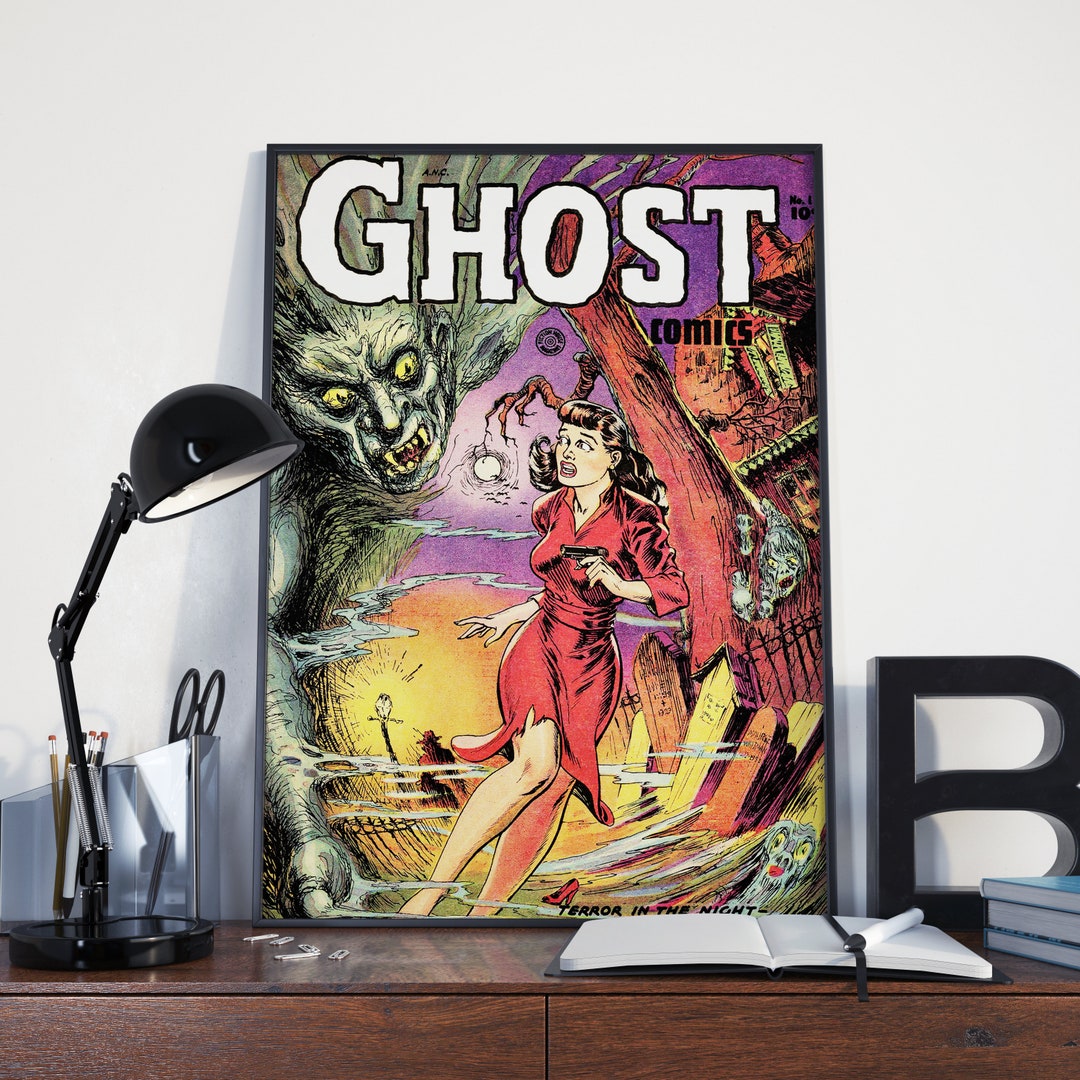 Vintage Horror Comic Poster – Ghost Movie Art Print - Etsy