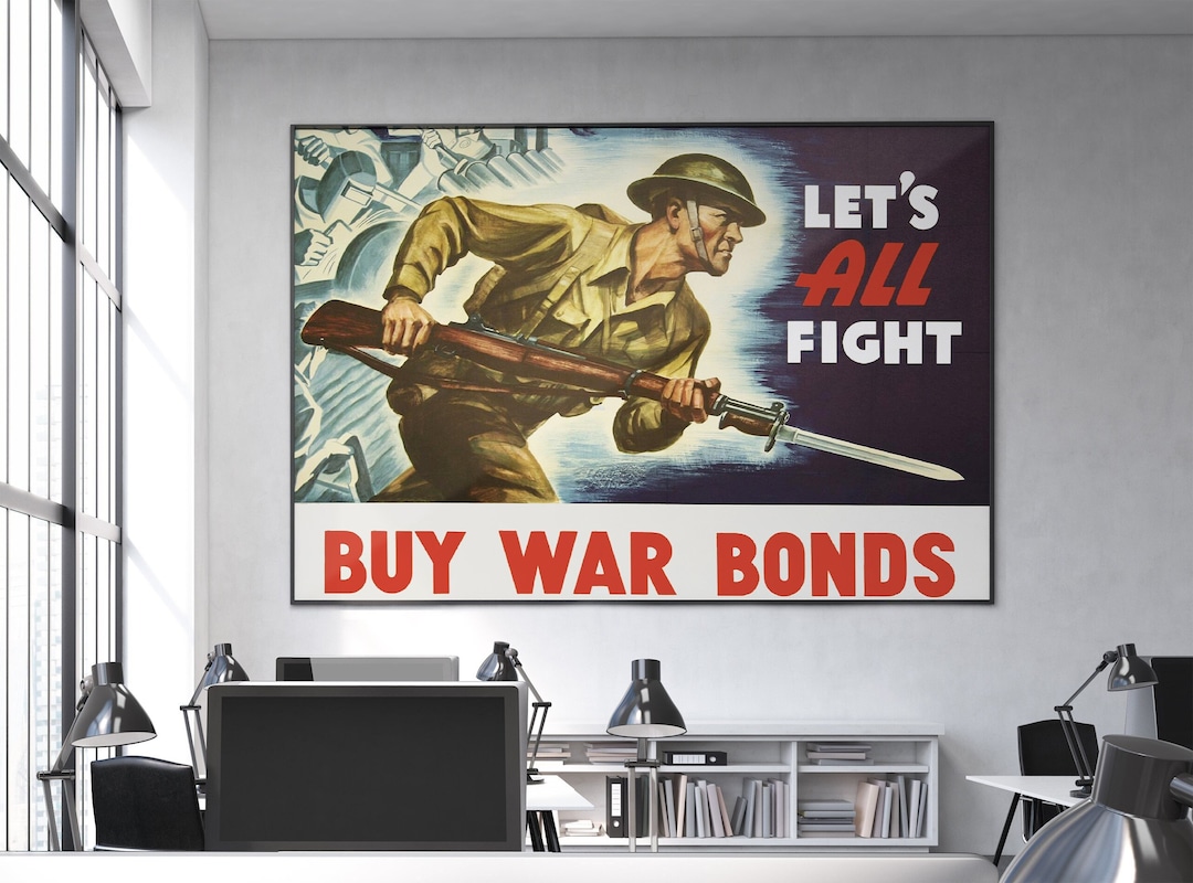 World War 2 Poster - Buy War Bonds Reproduction, WW2 Propaganda ...