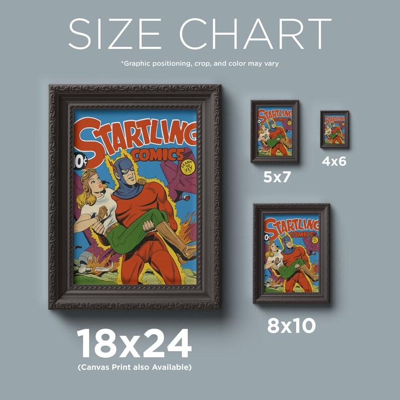 VINTAGE SUPERHERO POSTER Startling Comics Comic Book Superhero - Etsy