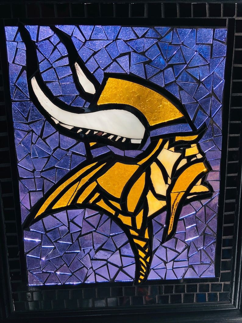 Minnesota Vikings Mosaic Tile Wall Art Viking Head Football Wall Décor ...