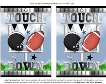 100 Pcs Green Brown Gold Glitter One Football Touch Down Sports Super ...